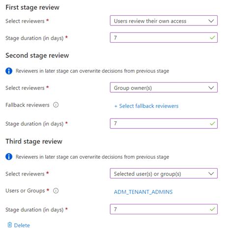 使用多階段審查以滿足您的證明和認證需求 Microsoft Entra Microsoft Entra Id Governance Microsoft Learn