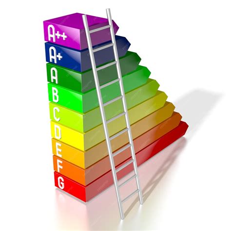 Premium Photo Colorful Power Consumption Efficiency Chart And Ladder 3d Illustration