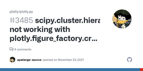 scipy cluster hierarchy linkage not working with plotly figure factory create dendrogram