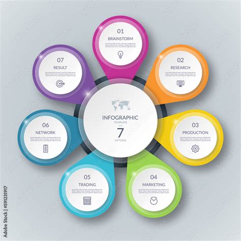 Infographic Cycle Diagram With 7 Steps Can Be Used As A Chart Graph