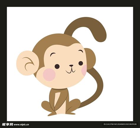手绘卡通小猴 设计图其他动漫动画设计图库昵图网