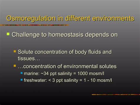 Ch 7 Homeostasis Osmoregulation Endocrine Temperature Ppt