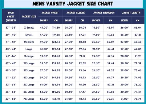Unlock Your Perfect Fit Varsity Jacket Size Chart