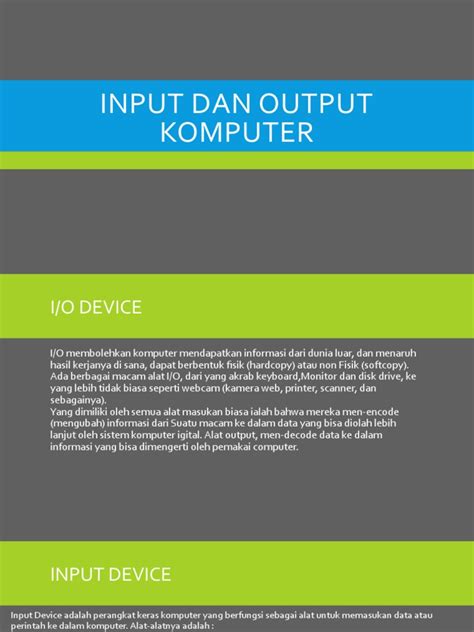 Input Dan Output Komputer Pdf