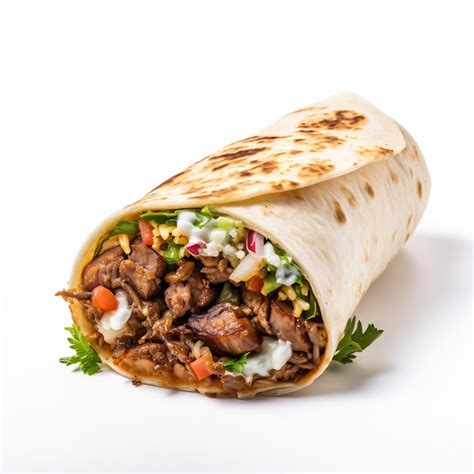 Premium Photo A Delicious Burito In Isolated White Background