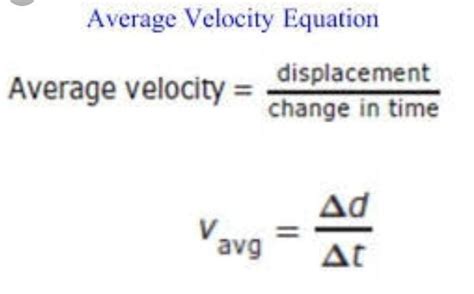 Average Velocity Equation