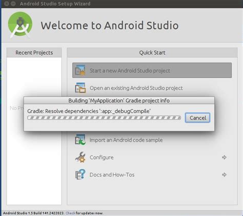 Infinitely Start Of Android Studio Gradle Resolve Dependencies App DebugCompile Stack