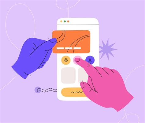 웹 사이트 및 모바일 앱용 인터페이스를 만드는 작업을 하는 손 Ux Ui 디자인 웹 랜딩페이지 프리미엄 벡터