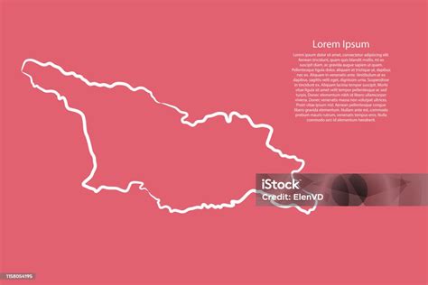 윤곽 핑크 산호 색상 브러시 라인에서 조지아 국가지도 어두운 배경에 다른 두께와 빛나는 별 벡터 그림입니다 0명에 대한 스톡 벡터 아트 및 기타 이미지 Istock