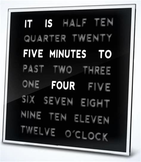 Half Ten Quarter Twenty Past Two Three One Five Six Seven Eight Nine