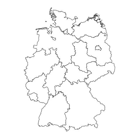Germany Map With Regions Vector Illustration 11633475 Vector Art At