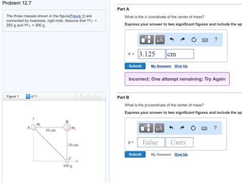 Solved The Three Masses Shown In The Figure Figure 1 Are
