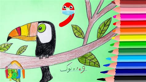 آموزش نقاشی نوک توکان با نشانه و ــُ استثنا، نقاشی با حروف الفبا How To Draw Toucan Youtube