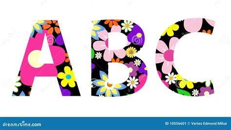 Vector Flower Font ABC Stock Image Image 10556601