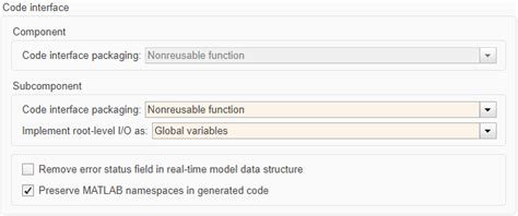 Configure Code Interface Packaging And Root Level Io Data For Model References Matlab And Simulink