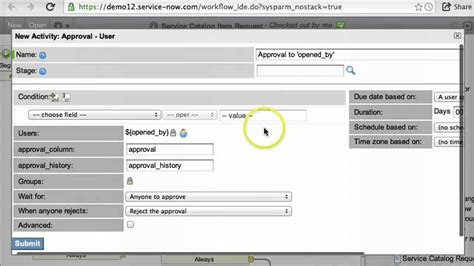 ServiceNow Adding Approval On Item Of Opened By YouTube