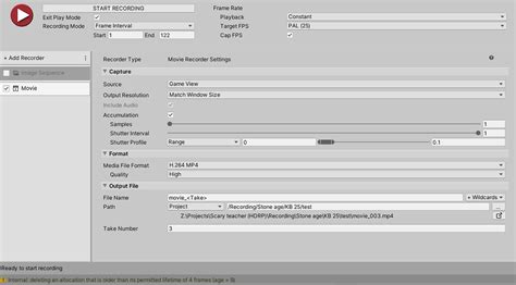 Problem With Unity Recorder Image Sequence Accumulation Unity Engine Unity Discussions