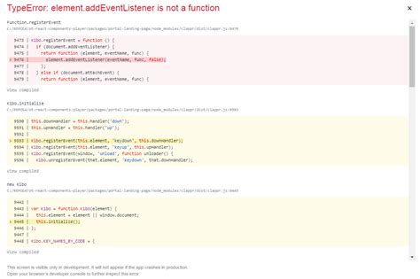 TypeError Element AddEventListener Is Not A Function Issue Clappr Clappr GitHub