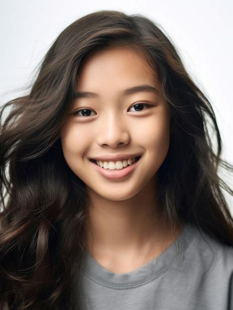 Premium Ai Image Asian Girls Education Happy Beautiful Asian Girl Is Smilling On Color Background