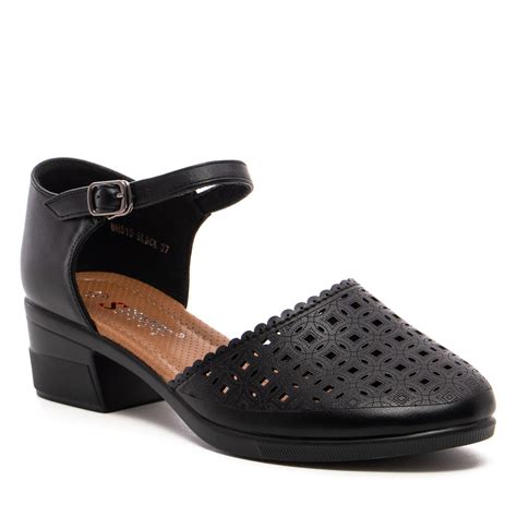 Дамски сандали на нисък ток Wh515 Black черен Дамски обувки на достъпни цени Obuvnazona Bg