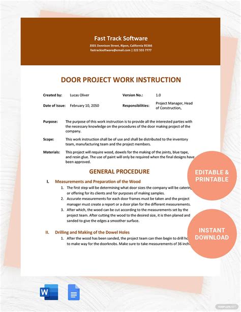 Work Instruction With Pictures