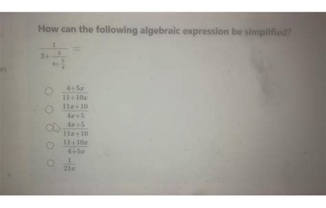Solved How Can The Following Algebraic Expression Be