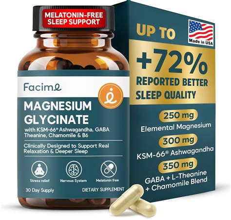 Natural Chelated Magnesium Glycinate Sleep Aid Melatonin