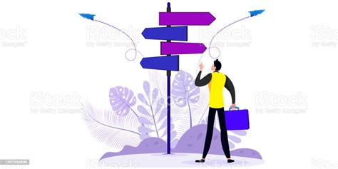 비즈니스 전략 선택 및 미래 옵션 작은 사람 개념으로 교차로 결정에 대한 스톡 벡터 아트 및 기타 이미지 결정 선택 비교