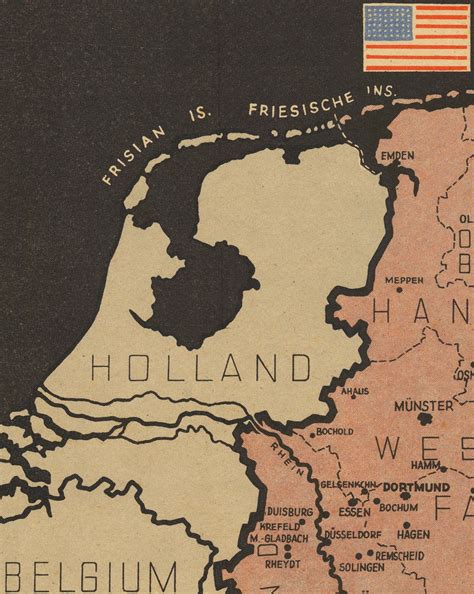 Old Post World War 2 Germany Map East And West Germany Potsdam Confere