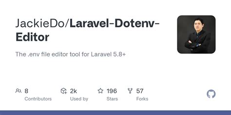 Github Jackiedo Laravel Dotenv Editor The Env File Editor Tool For Laravel 5 8