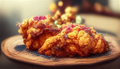 Premium Photo Crispy Kentucky Fried Chicken In A Wooden Table
