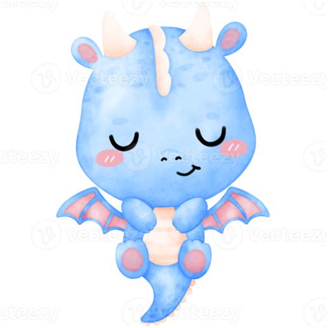 Cute Blue Dragon Blue Dragon Dragon Illustration Watercolor Dragon 31394307 Png