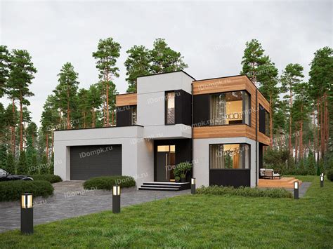 Проект дома хай тек с плоской крышей фото МетСтройСпб ру
