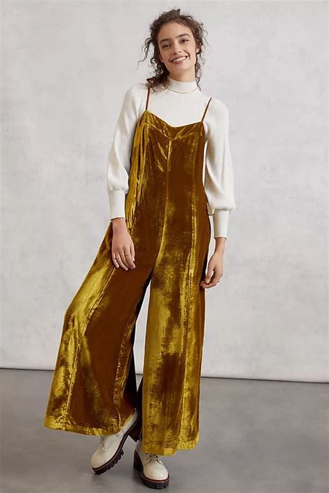 Maeve Andromeda Velvet Jumpsuit Anthropologie