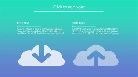 Two Clouds With Arrow Process Diagram Going Up And Down On Blue And Green Background Google
