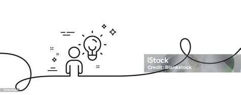 사업 아이디어 라인 아이콘입니다 전구 기호가 있는 인간입니다 말림이 있는 연속선 벡터 건축물에 대한 스톡 벡터 아트 및 기타 이미지 건축물 경첩 계획 Istock