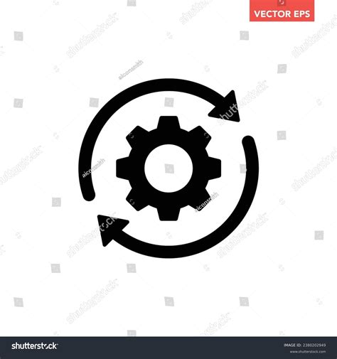 Black Single Round Gear Workflow Icon Stock Vector Royalty Free 2380202949 Shutterstock