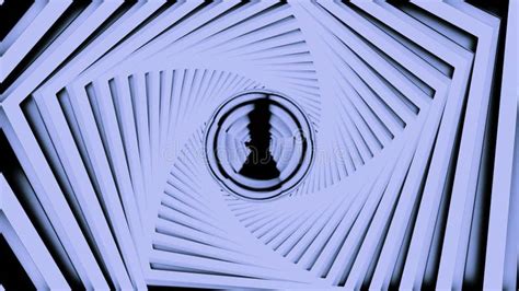 3d Tunnel With Geometric Lines And Circle At End Design Spiral Tunnel With Lines And Rings