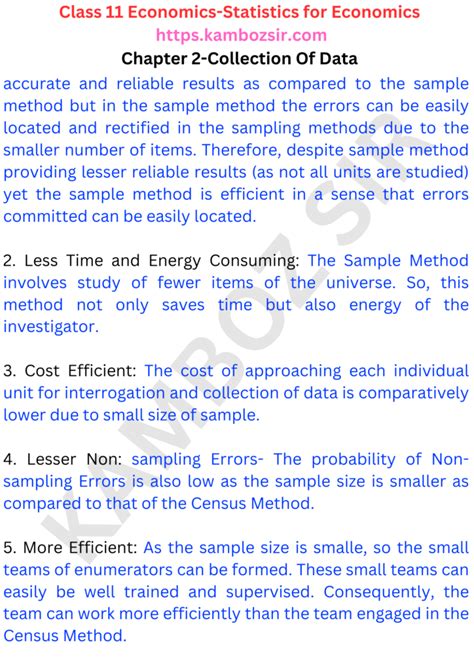 Class 11 Economics Chapter 2 Collection Of Data Solution Kamboz Sir