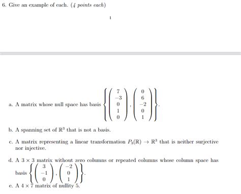 Solved 6 Give An Example Of Each 4 Points Each 1 A A Chegg