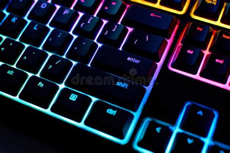 Backlit Keyboard Gaming Led Keyboard With Multi Colored Backlight Stock Photo Image Of
