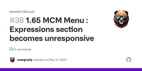 1 65 MCM Menu Expressions Section Becomes Unresponsive Issue 38 Eeveelo SexLab GitHub