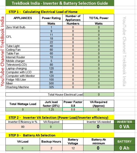 Inverter UPS VA Battery Ah Size Calculator Excel Sheet Download Video Too HowzBuy India