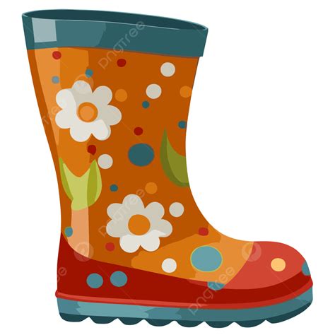 Rain Boot Vector Sticker Clipart In The Style Of Cute And Colorful