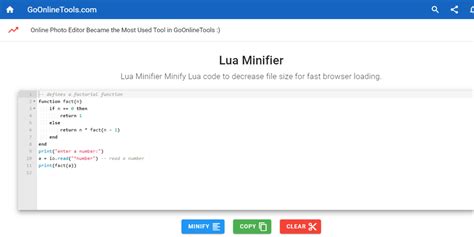 Lua Minifier How To Minify Lua Code Dev Community