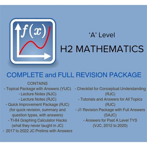 A Level H2 Maths Revision Package Lecture Notestutorialtys Ansjc