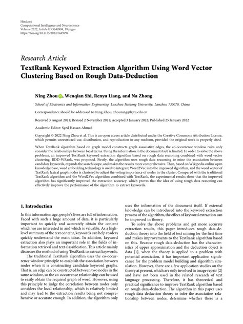 Pdf Textrank Keyword Extraction Algorithm Using Word Vector