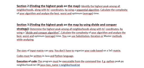 Section Finding The Highest Peak On The Map Chegg Com