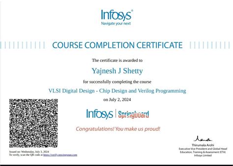 Yajnesh J Shetty On Linkedin Vlsi Infosisspringboard