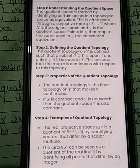 Step 1 Understanding The Quotient Space The Studyx